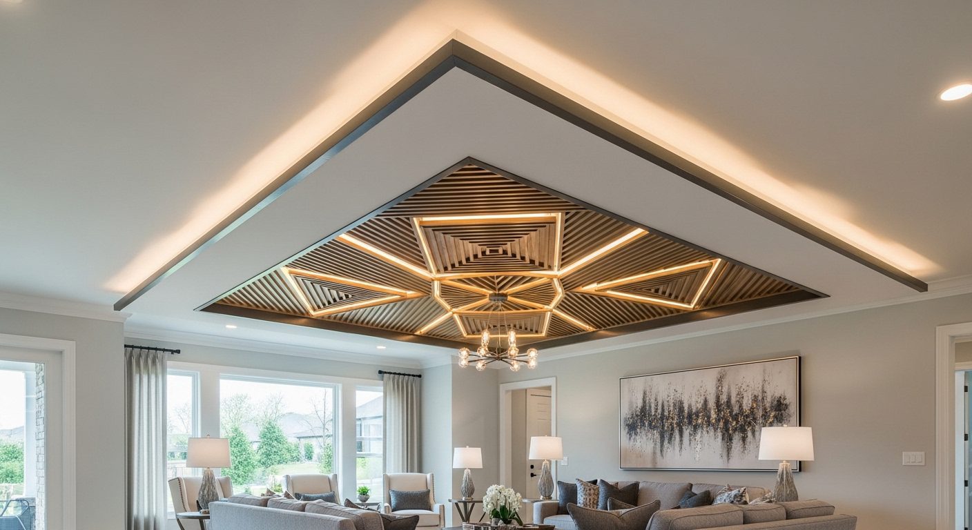 How to Improve Weird Tray Ceiling Design?