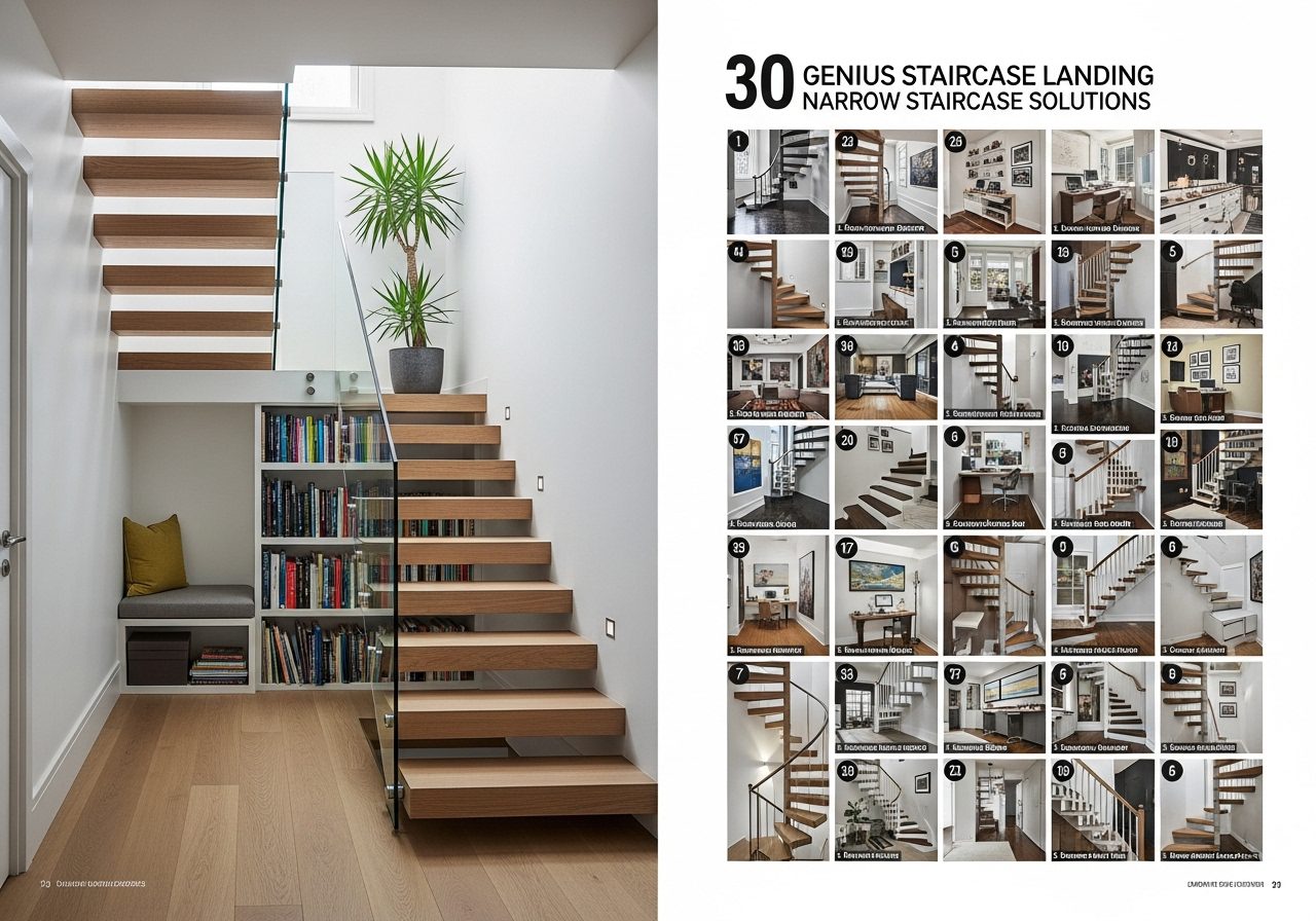 30 Staircase Landing Ideas for Small & Large Spaces: You will Adopt