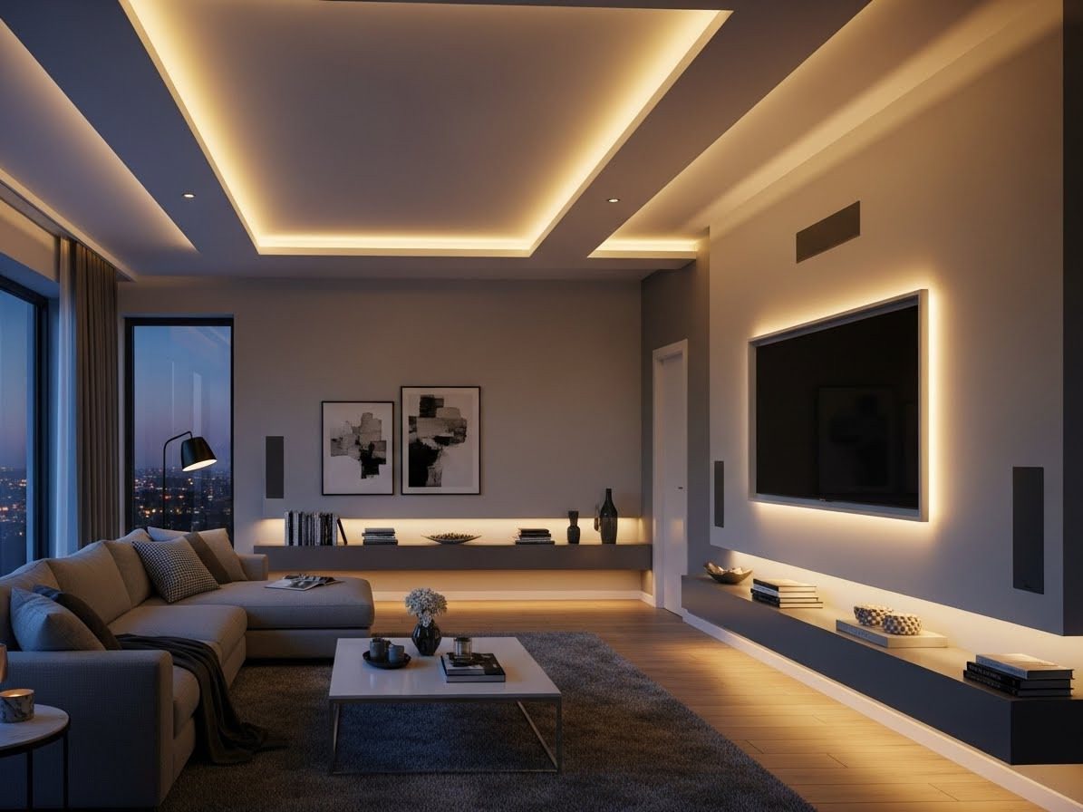 15 LED Strip Lighting Ceiling Designs | Futuristic Look