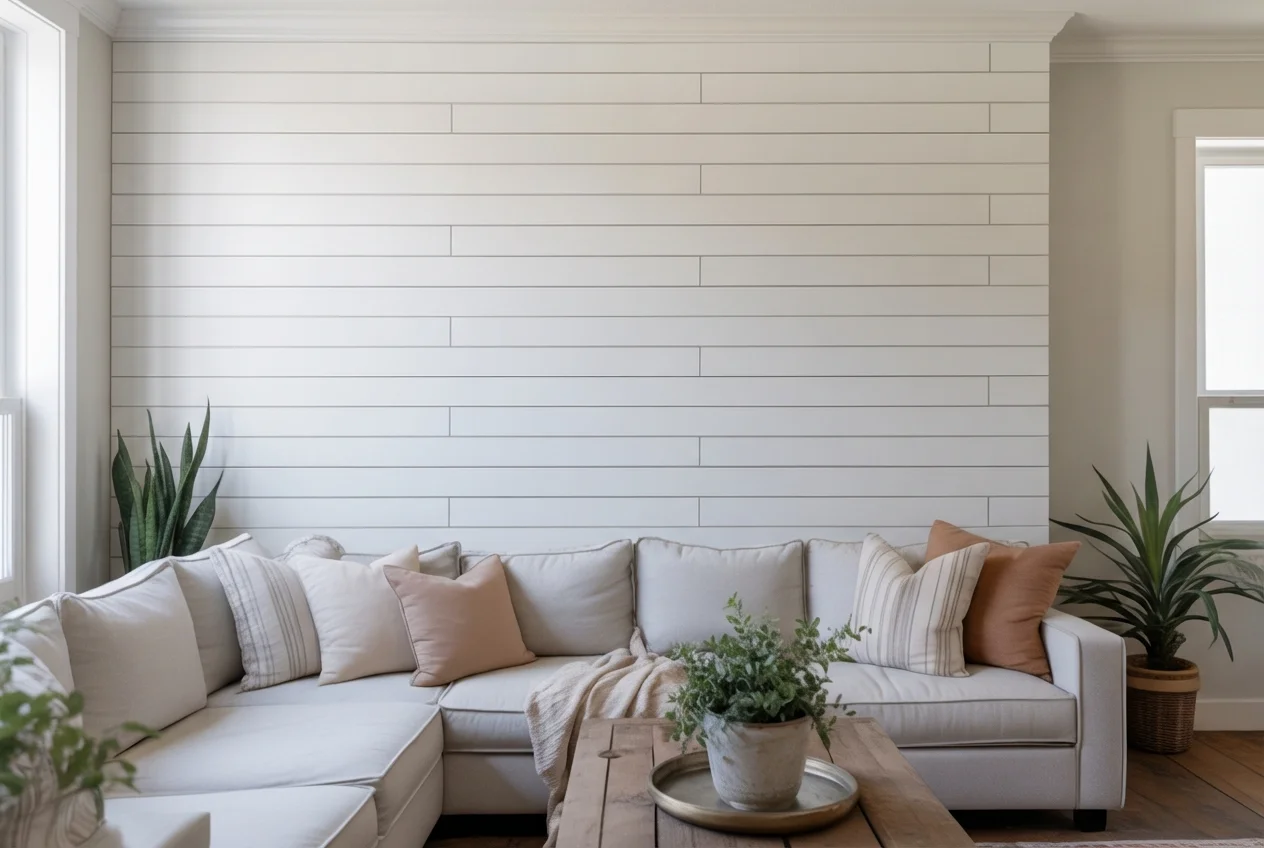 15 DIY Shiplap Wall Ideas for Living Room That Cost Less Than You Think ...